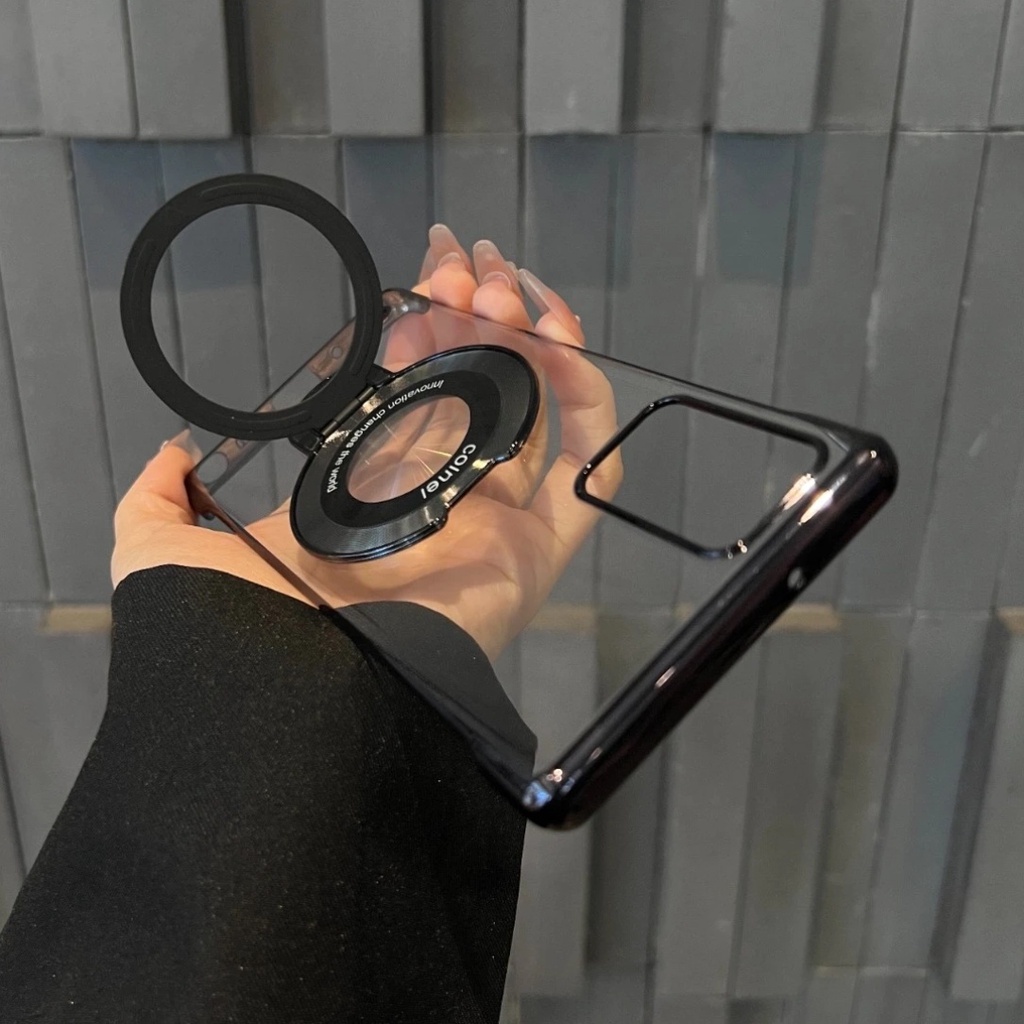 Plating Frameless Magnetic Holder Thin Case For Samsung S25 Edge S24FE S24 S23 Ultra S22 Plus ...