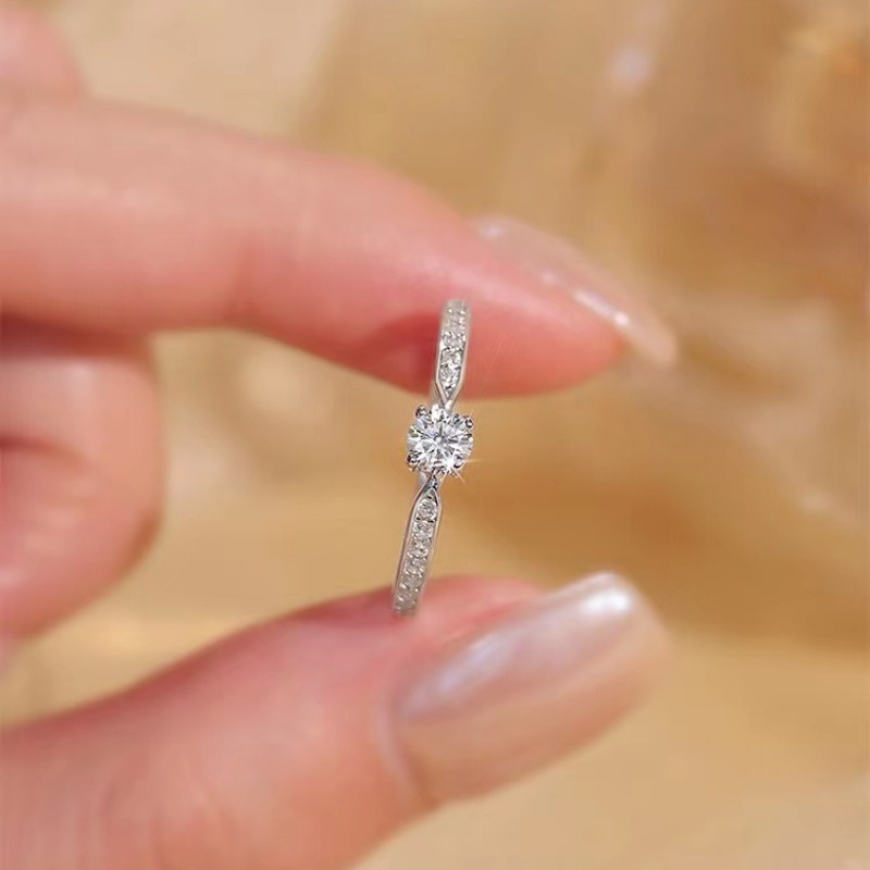 New Moissanite Ring Women's Fashion Simple Proposal Ring for Free Gift ...