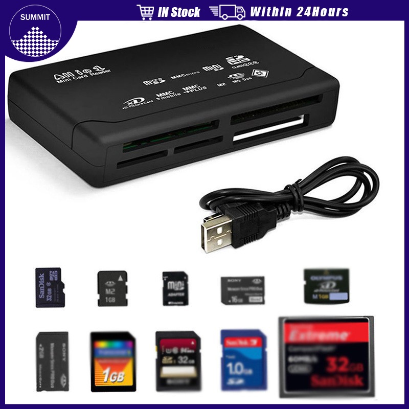 Universal All in 1 Memory Card Reader USB Port Extension for Laptop PC ...