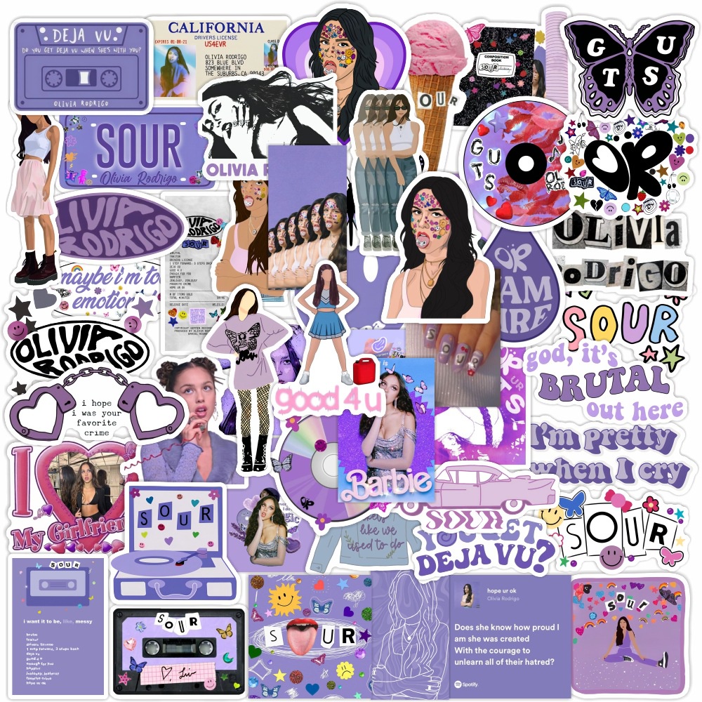 50 pcs Olivia Rodrigo Pop Idol Waterproof PVC Stickers | Shopee Malaysia