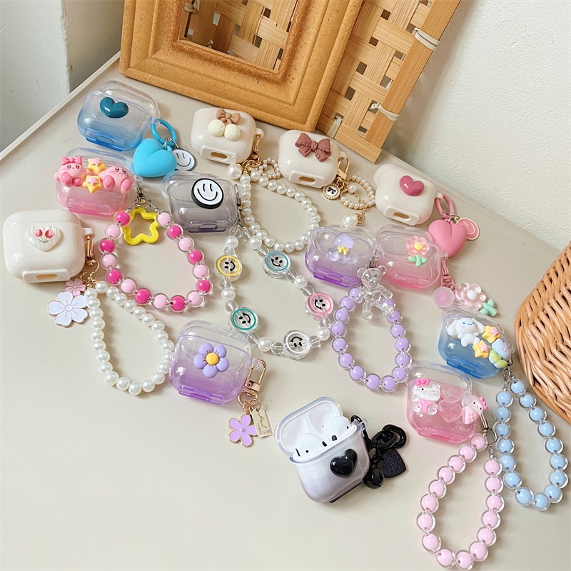 For Disney F11 Earphone Case Exquisite DIY Flowers Smiley Face | Shopee ...
