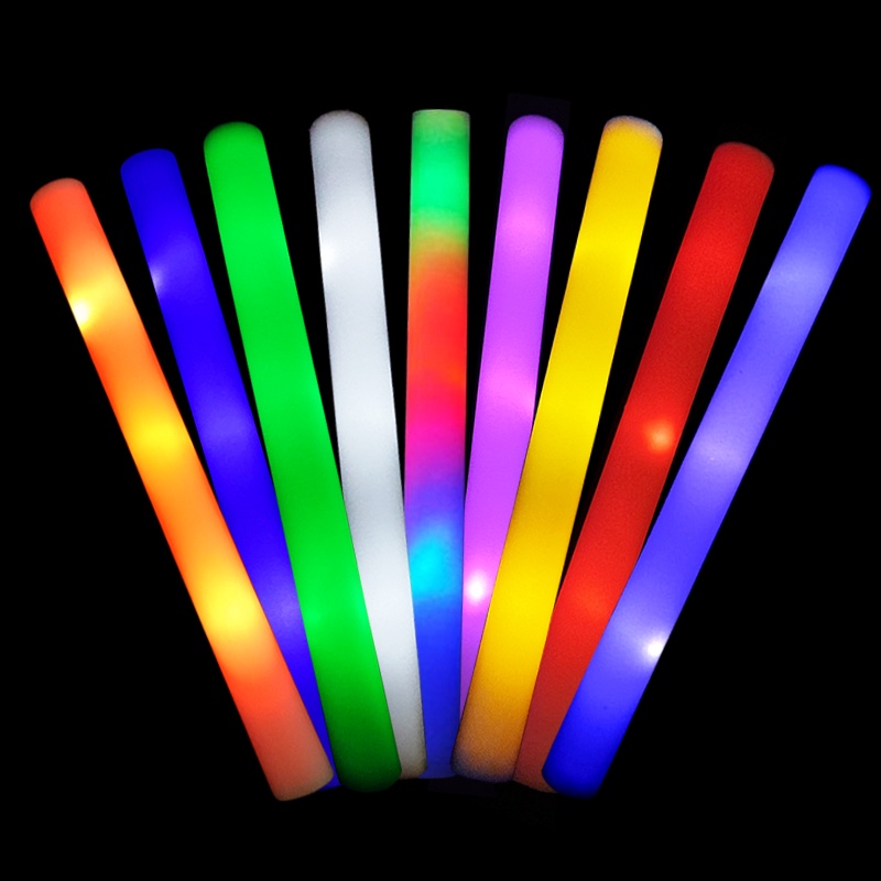 Foam Glow Sticks, LED Light up Foam Sticks for Wedding 3 Modes Colorful ...