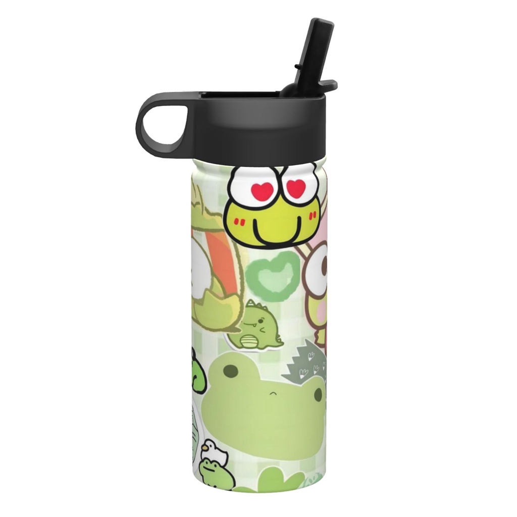 Sanrio Keroppi Sports Insulated Kettle Tumbler with Lid and Straw 18OZ ...
