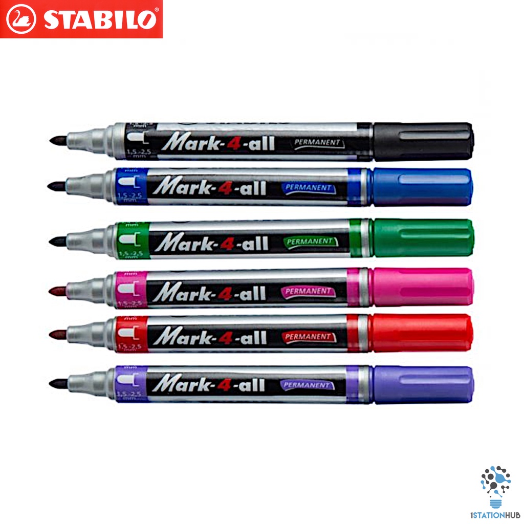 Stabilo Mark-4-All Permanent Marker Bullet/Round Tip | Presentation ...
