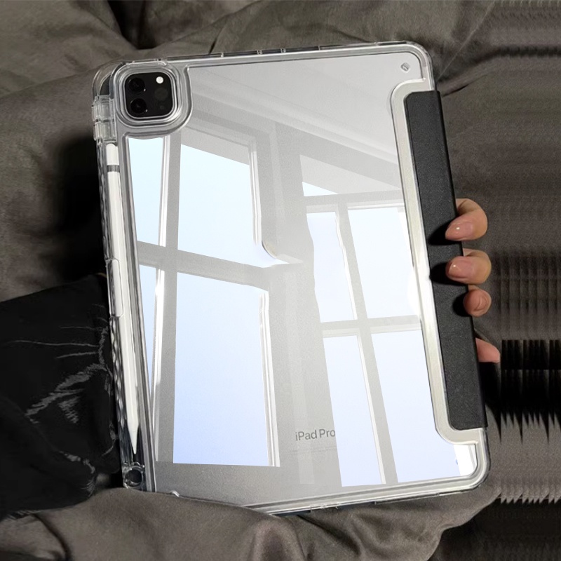 Clear Acrylic Case For iPad Air 2 Air 1 9.7 6th 5th 10th 10.9 Pro 11 12 ...