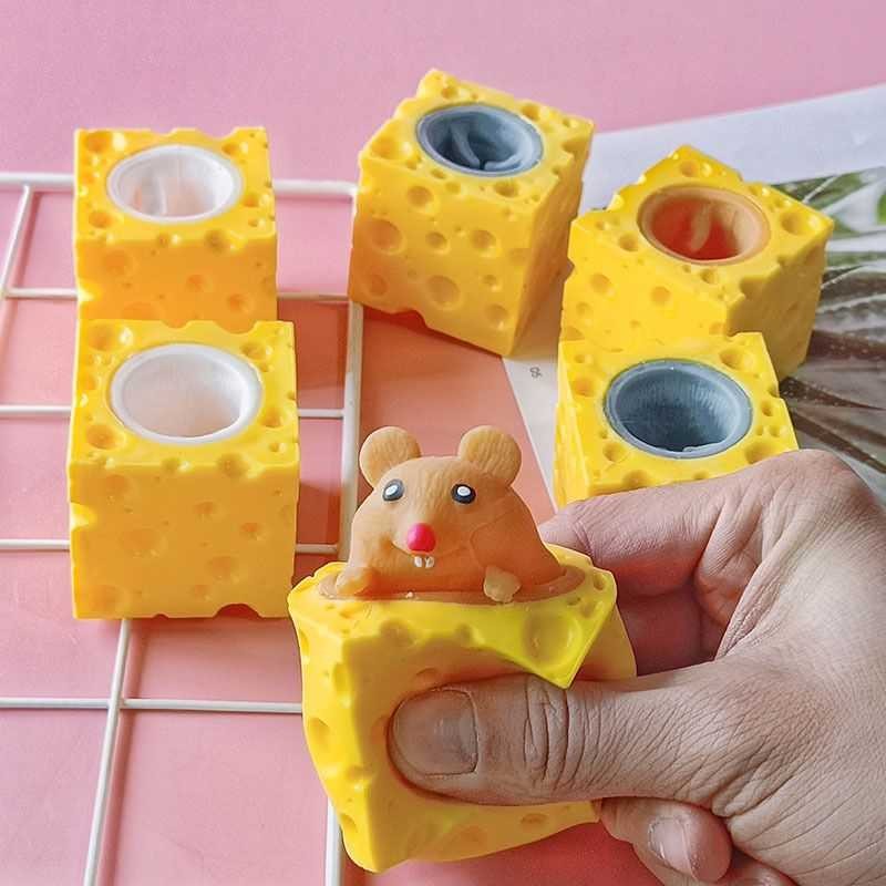 Squishy Toy Mouse In The Cheese Pop Up Anti Stress Fidget | Shopee Malaysia