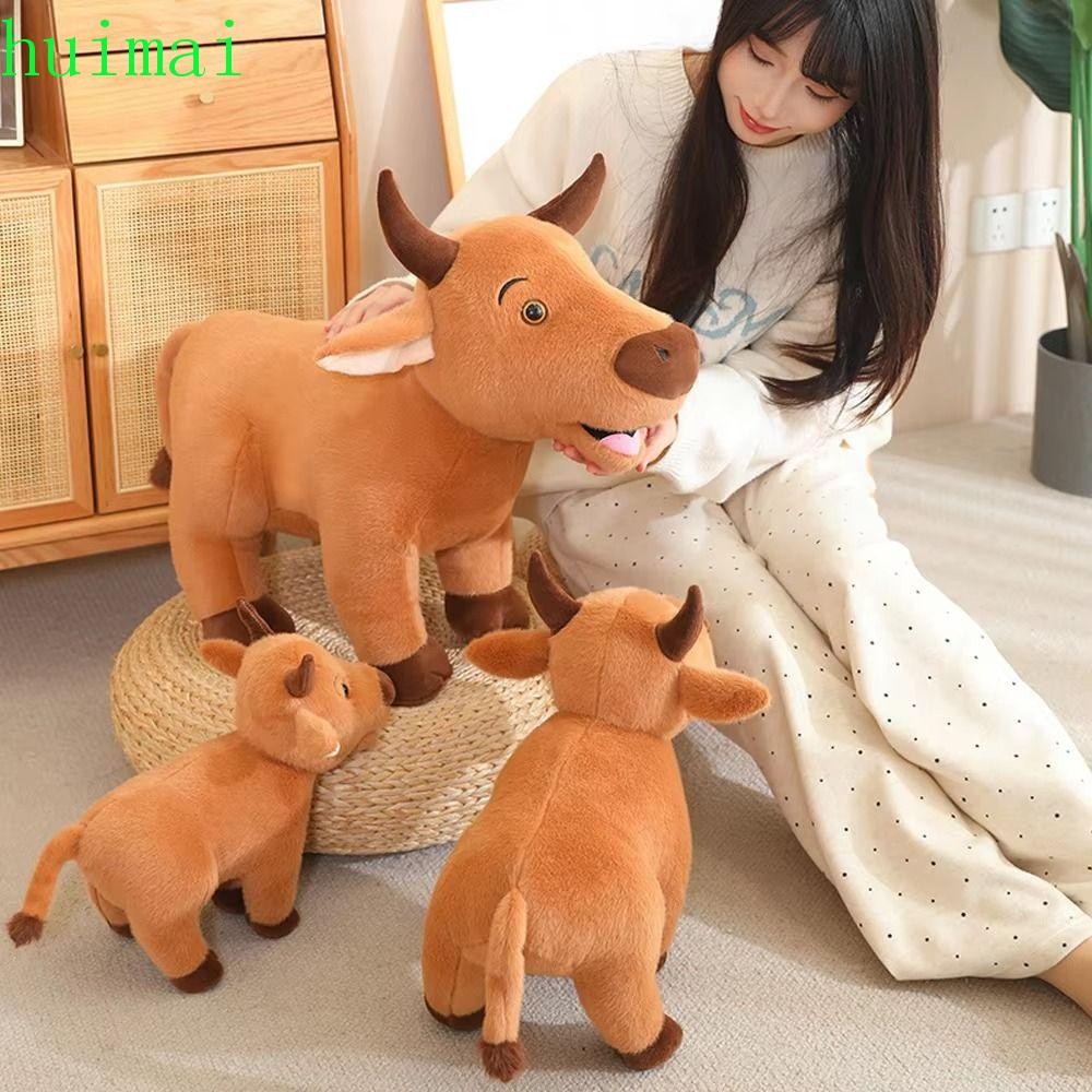 HUIMAI Scalper Bull Plush Toys, Stuffed Bull Simulation Cattle Animal ...