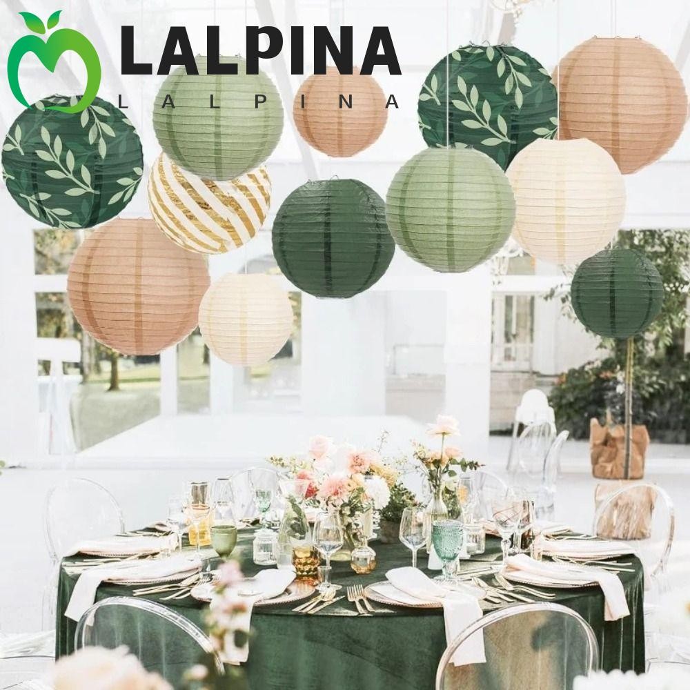 LALPINA Paper Lanterns, Sage Green Brown Chinese Japanese Hanging ...