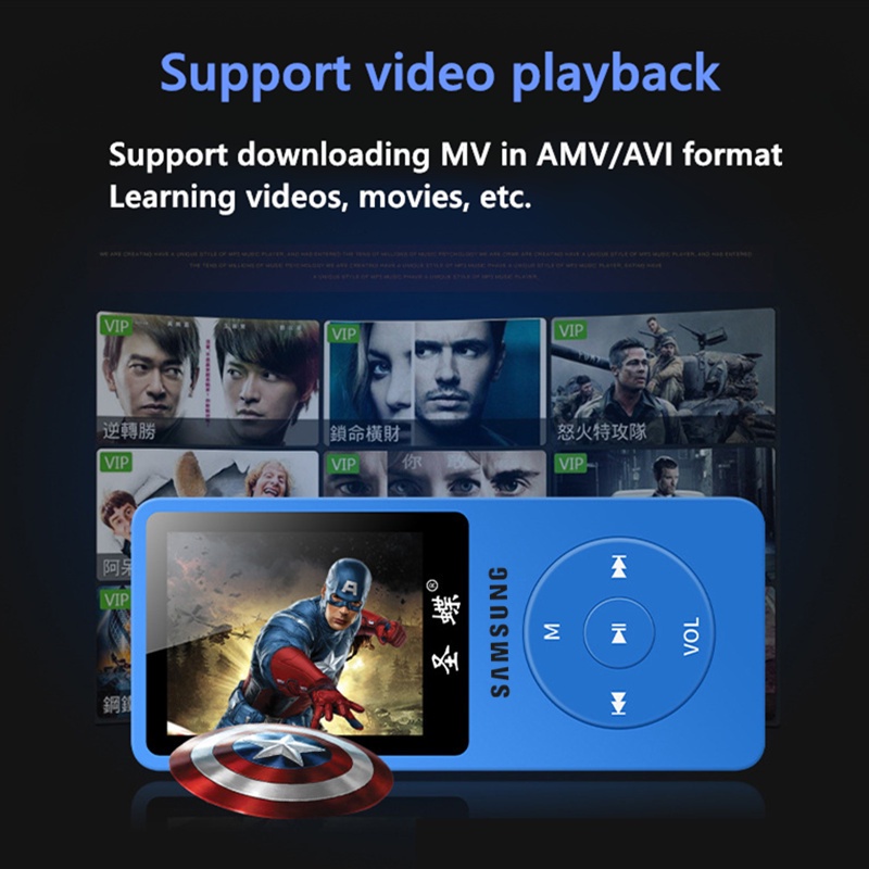 MP4 Player Samsung Walkman Portable LCD Screen Multi-functional Support Memory Card FM Radio MP3 ...