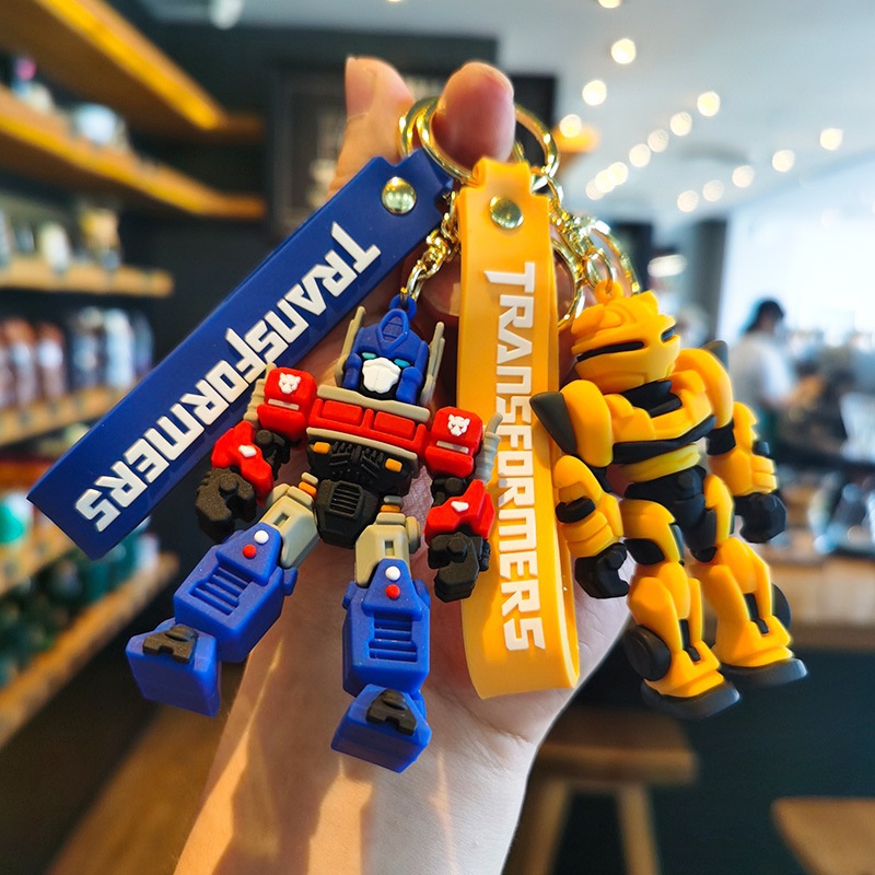 Cartoon Cartoon Transformers Silicone Keychain Optimus Prime Bumblebee ...