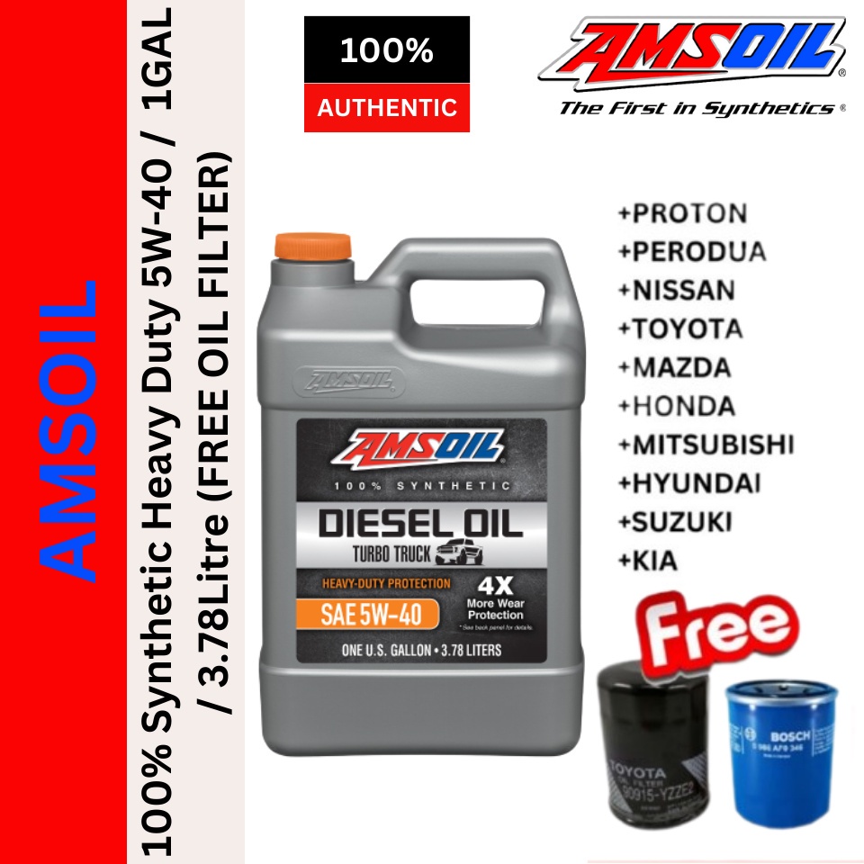 (𝐌𝐀𝐃𝐄 𝐈𝐍 𝐔𝐒𝐀) AS-3-ADO-1G Amsoil 100% Synthetic Heavy Duty 5W40 / 1GAL ...