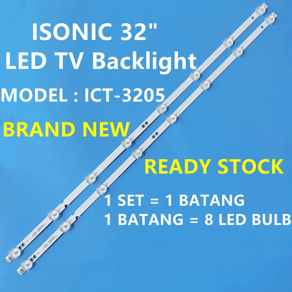 (New 1 set) ICT-3205 isonic 32 "LED TV backlight/TV lamp 8 led d320109 ...