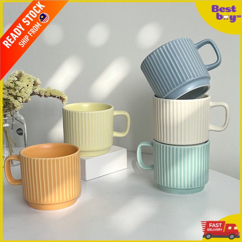 Set 5 in 1 Pastel Macaron Colour Ceramic Mug Matte Nordic Coffee Cup ...