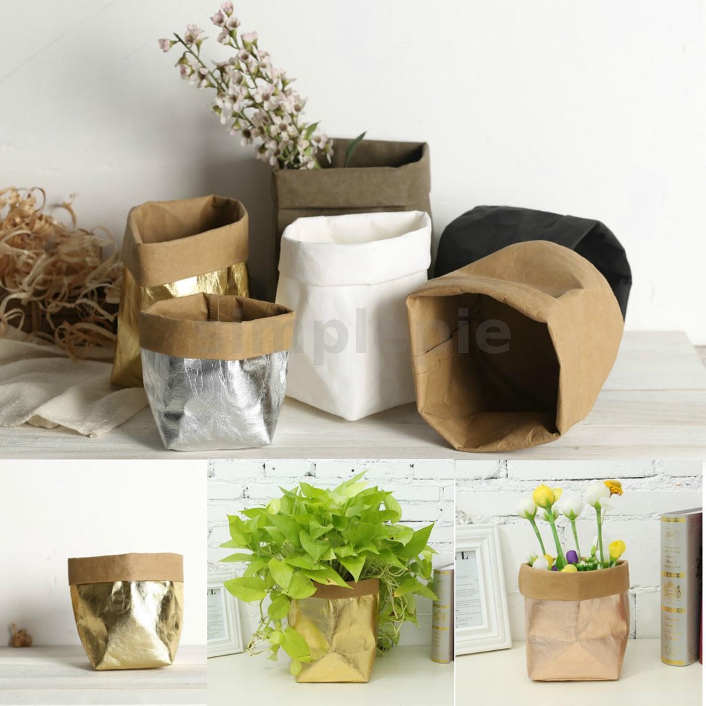 Succulents Planter Pot Washable Kraft Paper Flowerpot Desktop Flower ...