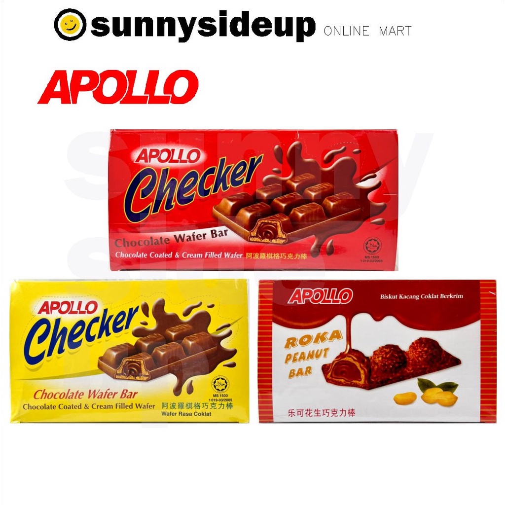 [SUNNY] Apollo Checker Chocolate Wafer Bar | Roka Peanut Bar | Bubbles ...