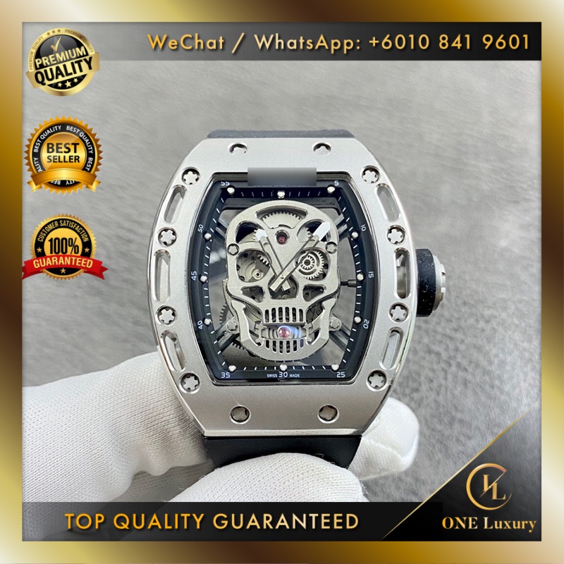 🔥SWISS TOP QUALITY🔥 RM 052 SKULL SKELETON TOURBILLON TITANIUM ON RUBBER ...