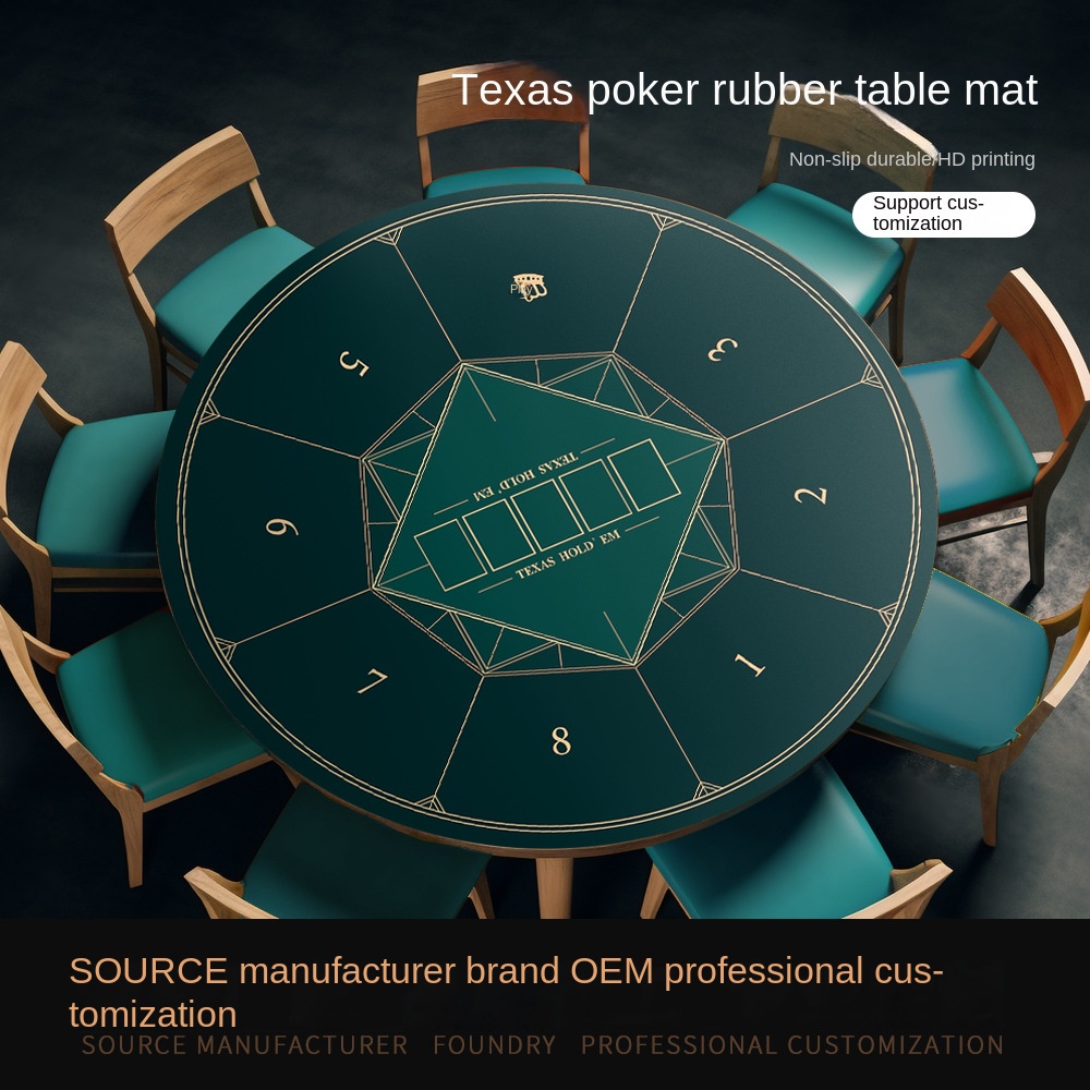 Round Poker Mat Poker Game Non-slip Mat Special Rubber Mat Poker Mat ...