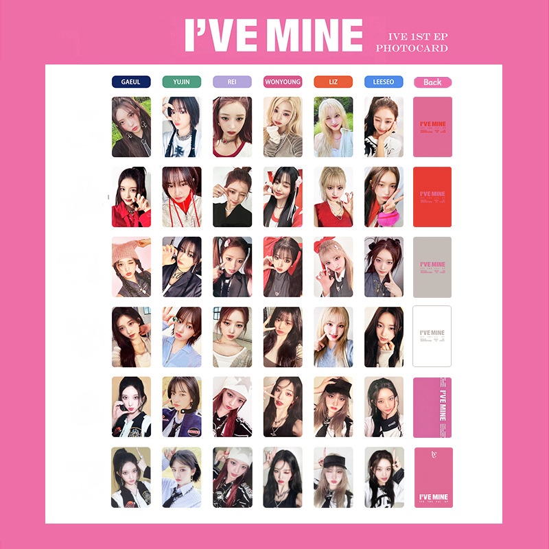 6pcs/set IVE 1st EP I'VE MINE Photocards Special Edition Lomo Cards REI LIZ LEESEO WONYOUNG ...