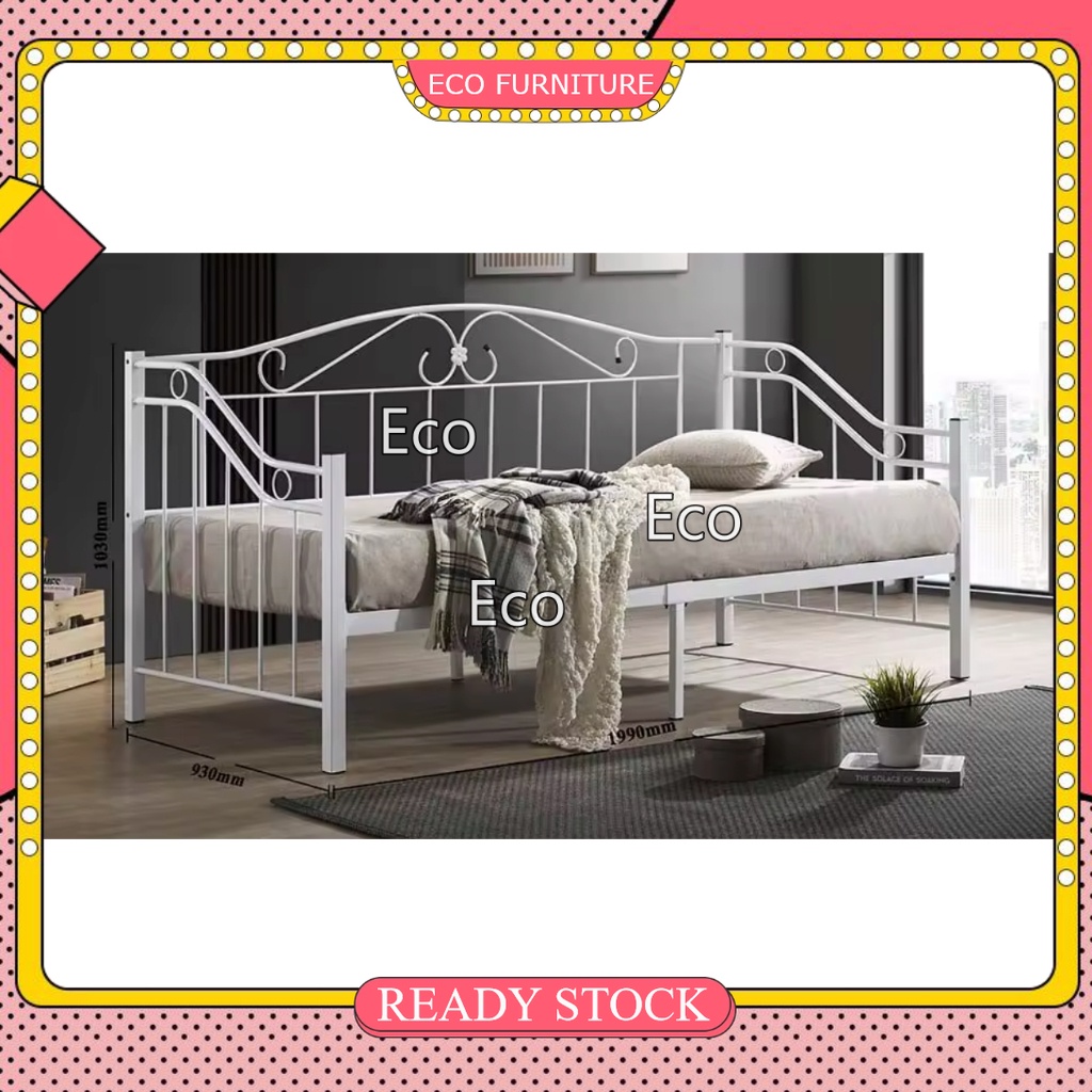 Katil Besi Putih 100% Besi Katil Bujang Katil Single | Shopee Malaysia