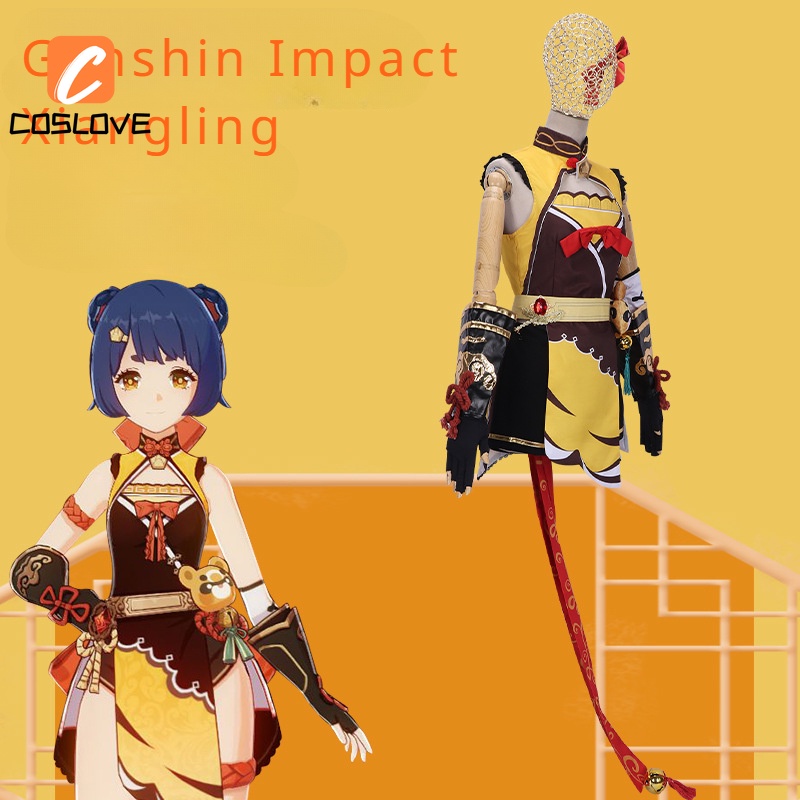 Genshin Impact Xiangling Cosplay Full Set Costume Game Character Anime ...