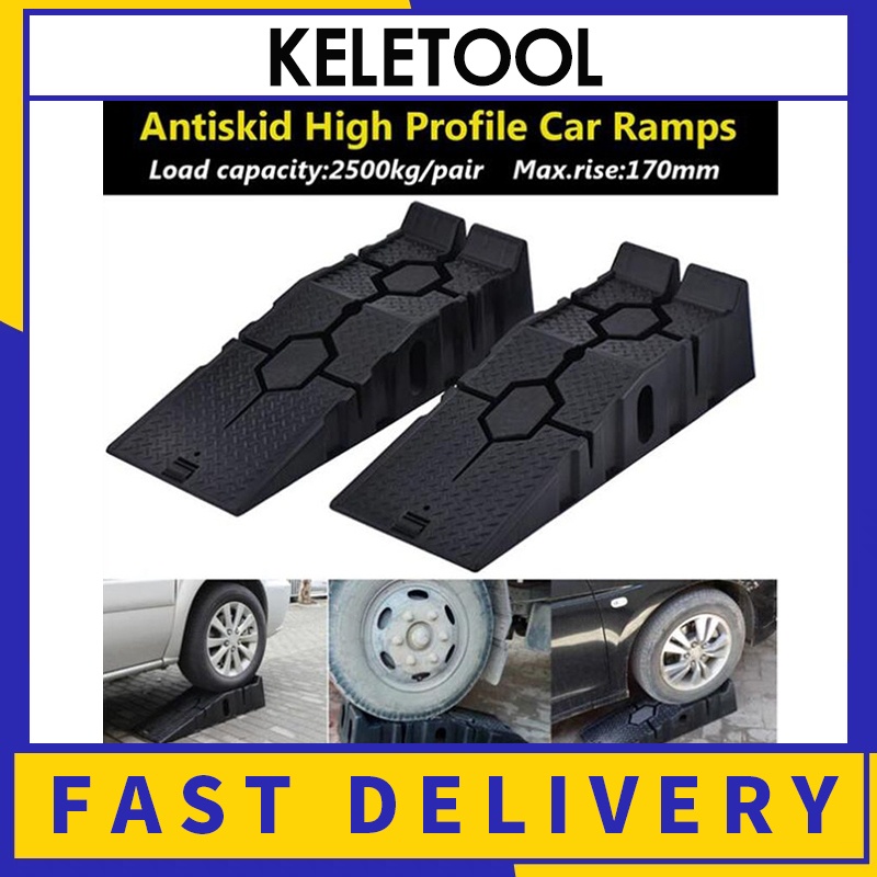2pcs Durable Heavy Duty Plastic Car Ramps Vehicle Ramp Kit Oil Changing ...