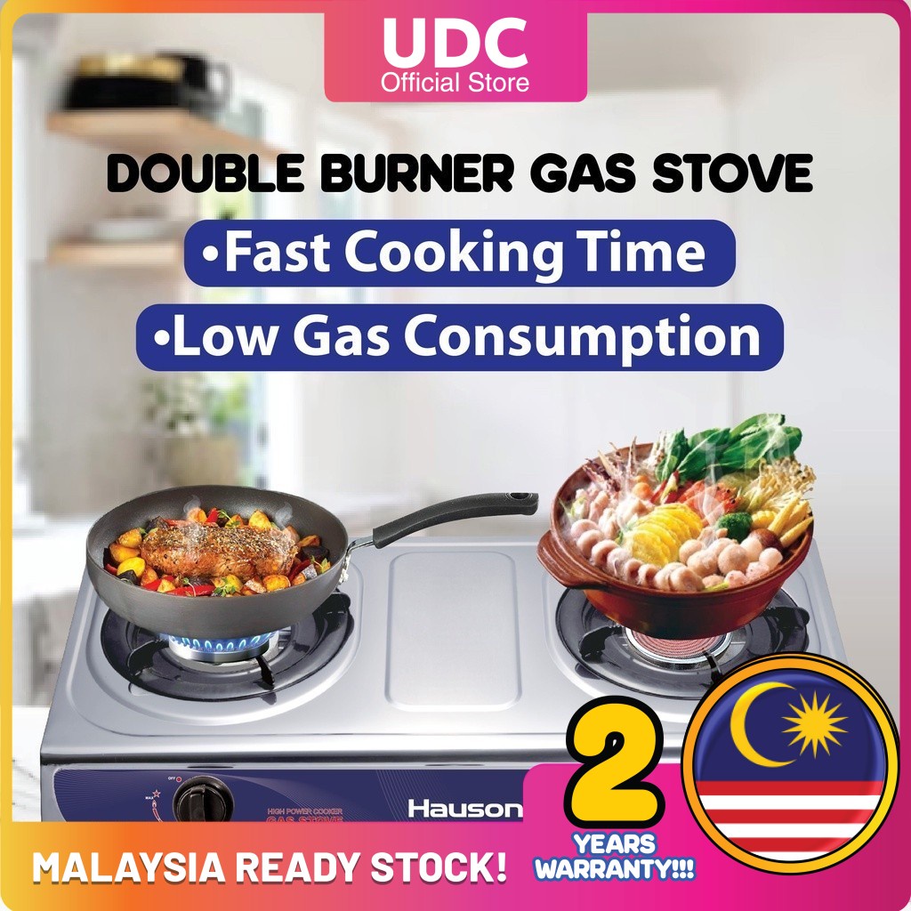UDC • HAUSON Double Gas Stove Dual Burner Stove Desktop Gas Stove Dapur ...