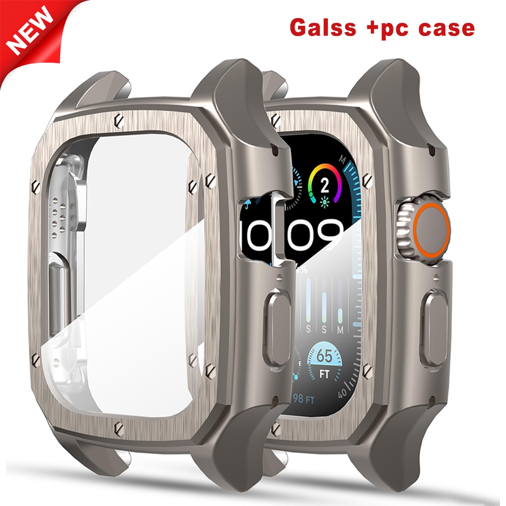 iWatch PC Protective Case + Tempered Film for Apple Watch Ultra 1 2 ...