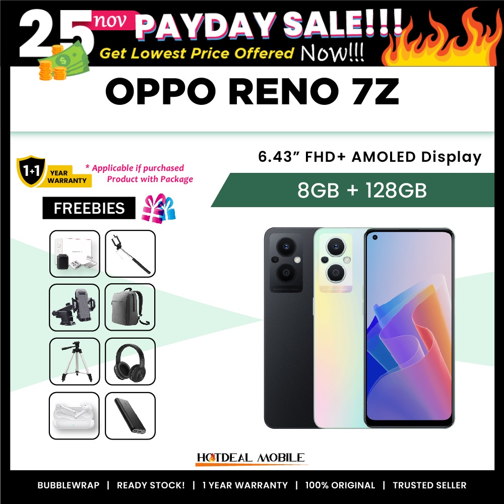 OPPO Reno 7Z 5G [8GB RAM 128GB ROM] - Original OPPO Malaysia | Shopee Malaysia