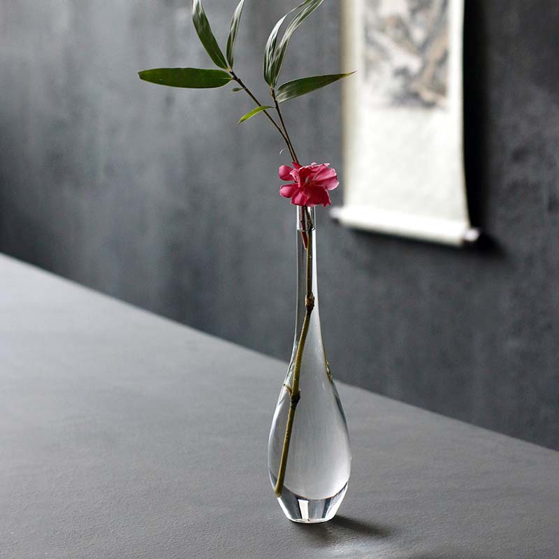 Zen Crane Head Glass Dried Flower Vessel Japanese Small Mouth Vase ...