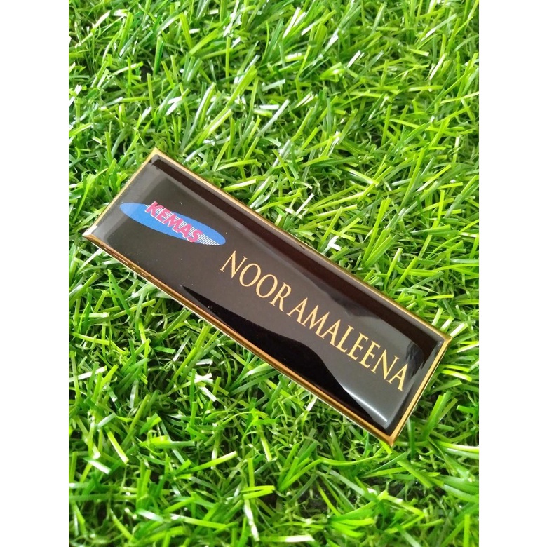 Name Tag Epoxy Acrylic KEMAS/Boleh Custom Any Logo 75X25mm | Shopee ...