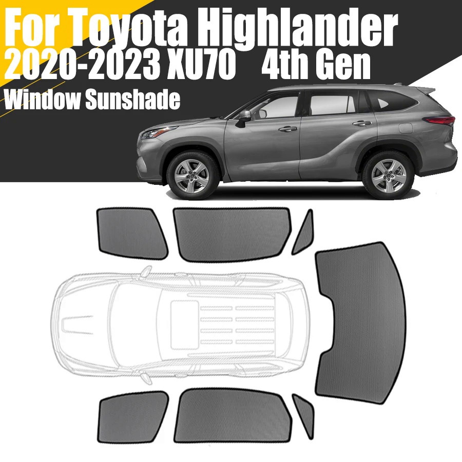 Custom Magnetic Car Window Sunshade For Toyota Highlander XU70 2020 ...
