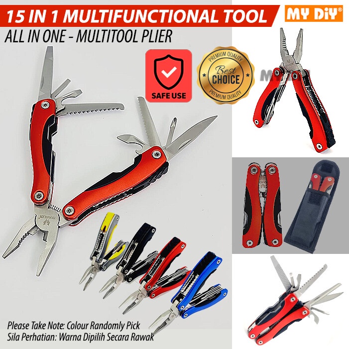 MYDIYHOMEDEPOT - 15 IN 1 Multifunction Plier Survivor Multi Tool Adventure Multi Tool Plier ...