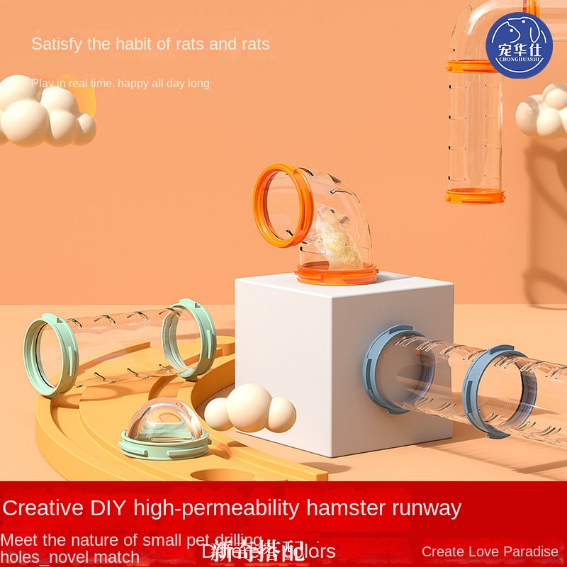 Hamster Pipe Cage Accessories Hamster Tunnel Straight Pipe DIY Hamster ...