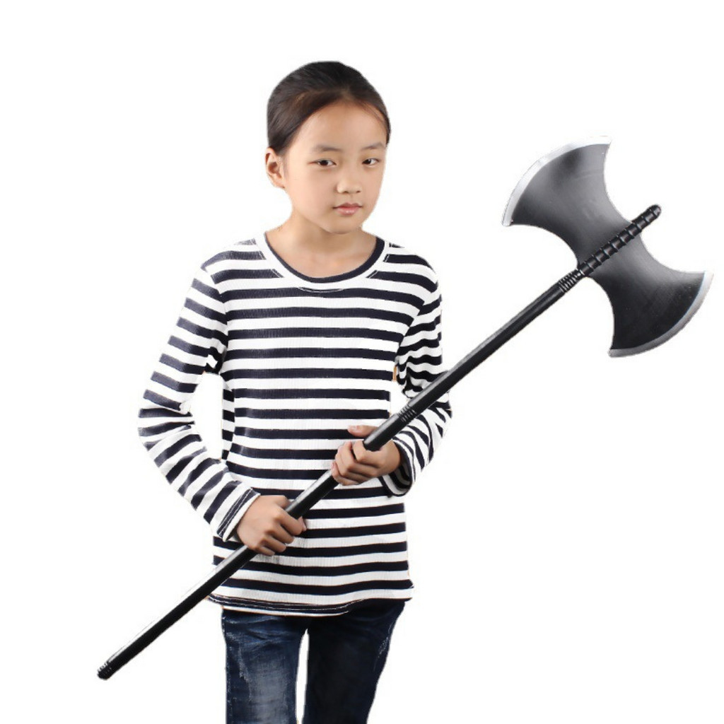 Halloween Stage Props Sickle Double-Sided Axe Red Three-Pronged Three ...