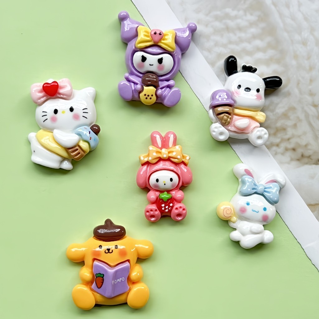 10PCS Sanrio Reading with Food Resin Charms for DIY | Shopee Malaysia
