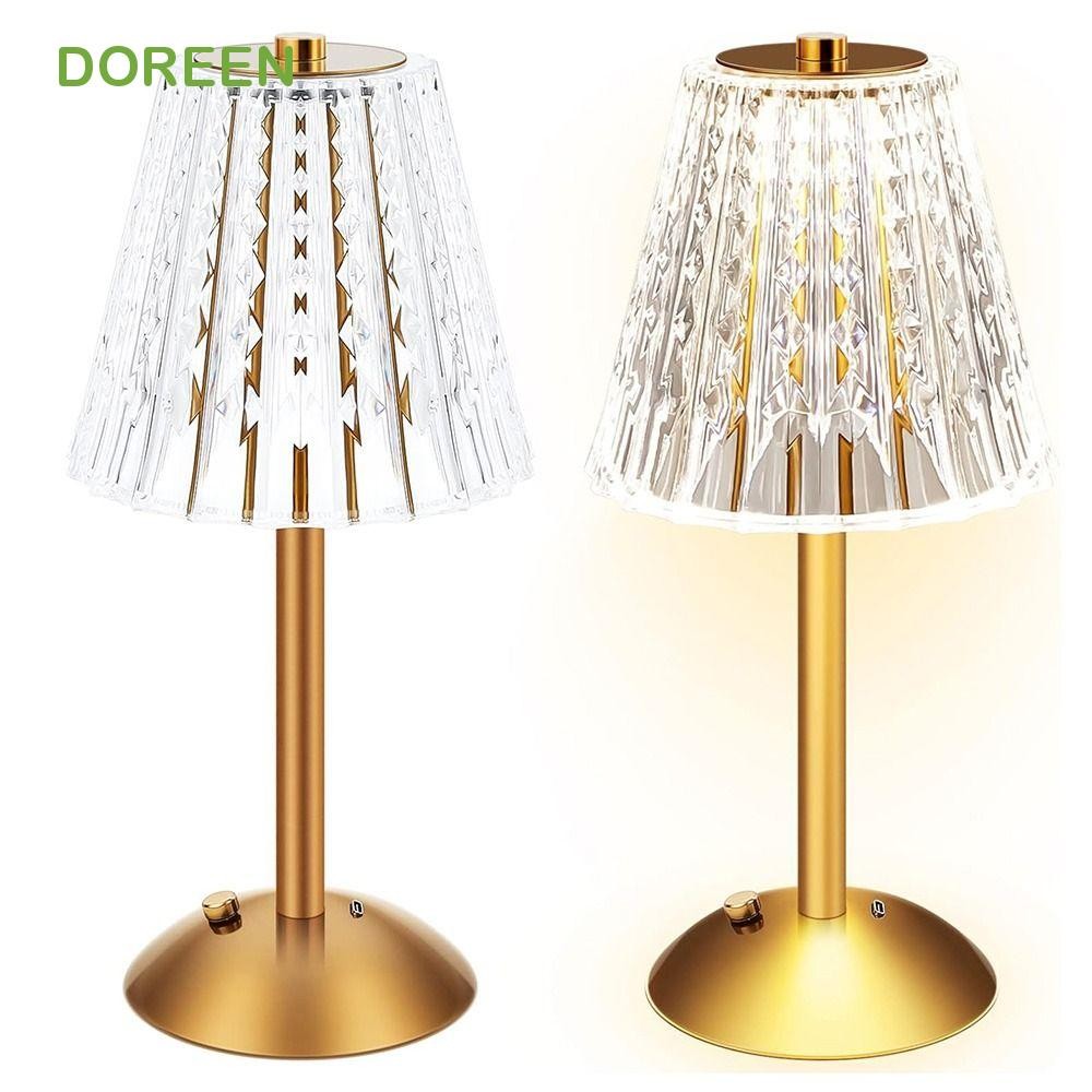 DOREEN Crystal Table Lamp, Nordic Style Small Touch Control Lamp ...