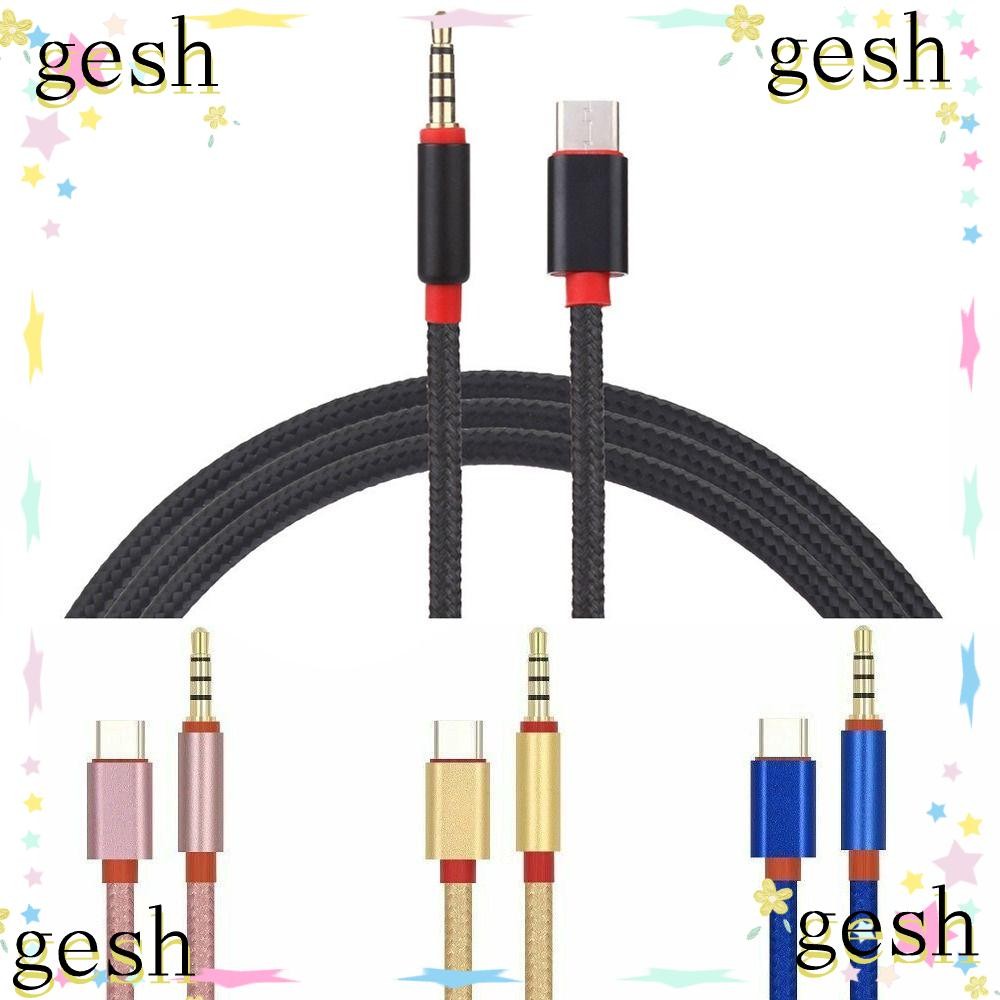 GESH1 USB C to 3.5mm Headphone Adapter, Stepped Plugs Nylon Braid Type ...