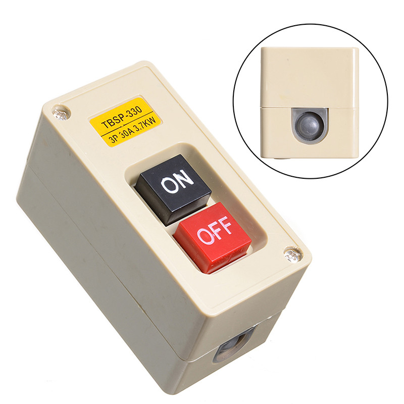 TBSP-330 3 Phase 3.7Kw 30A Power Push Button Switch Station ON/OFF Lock Tend | Shopee Malaysia