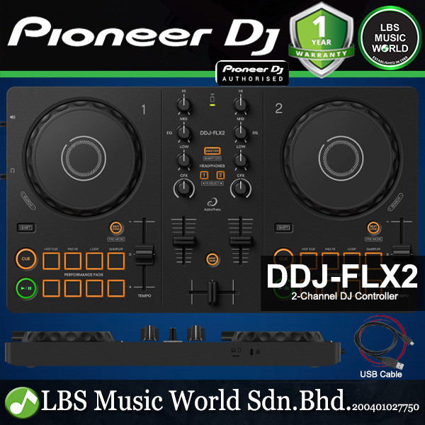 Pioneer DJ DDJ-FLX2 2 Channel DJ Controller Lightweight Suitable for Beginner and Professional ...