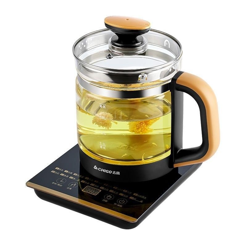 Zhigao Health Pot Teh Bunga Pelbagai fungsi Kaca Tebal Automatik ...