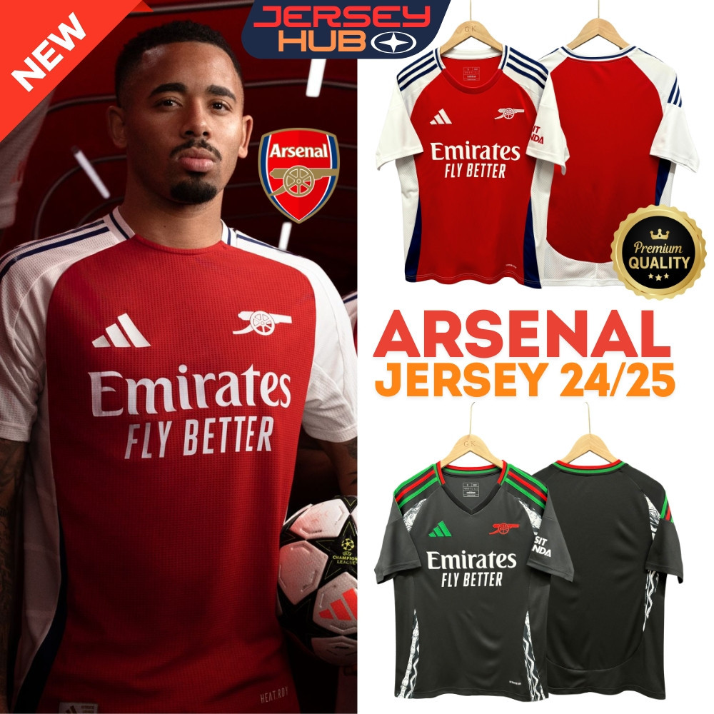 Arsenal Jersey 24-25 Fans Issue Arsenal Shirt NEW Kit Away Home Premier League Jersey Bola Sepak ...