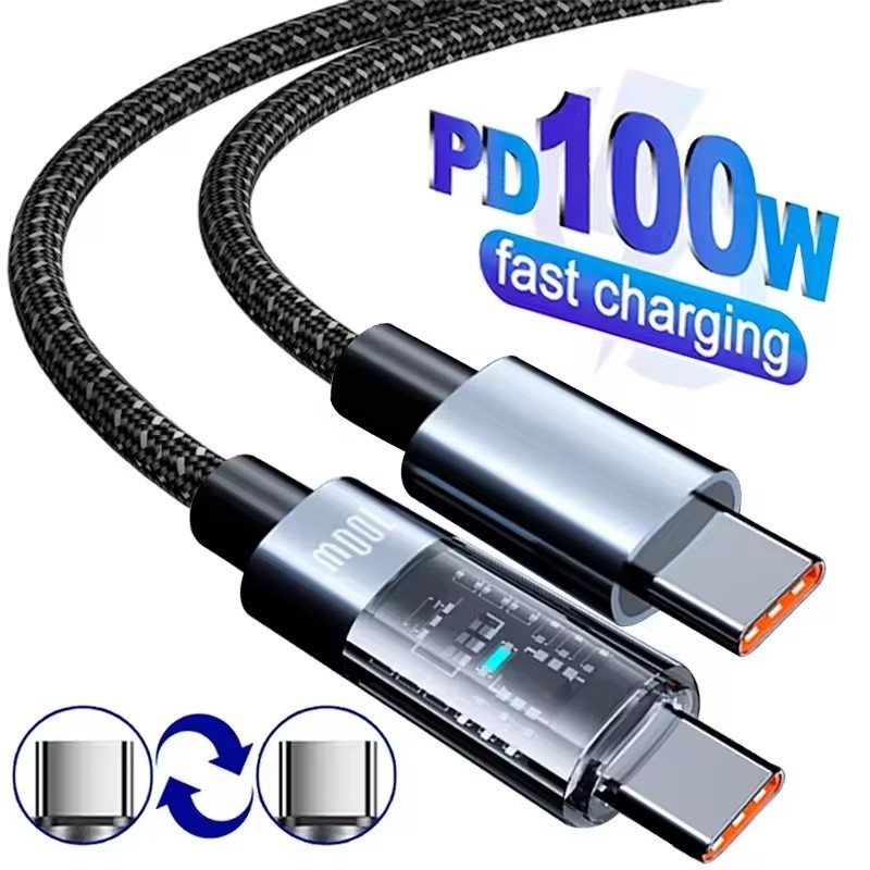 PD 100W Fast Charging Type C Cable - USB C To Type C Charger Cables ...