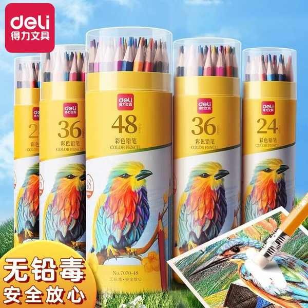 pencil warna stabilo bekas pensel warna Deli 7070-12/24/36/48 warna ...