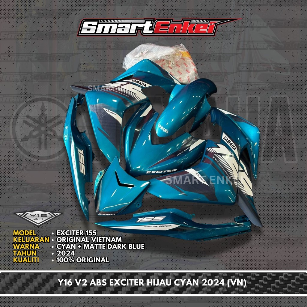 ORIGINAL-Y16 ABS EXCITER HIJAU CYAN 2024 ORIGINAL VIETNAM | Shopee Malaysia