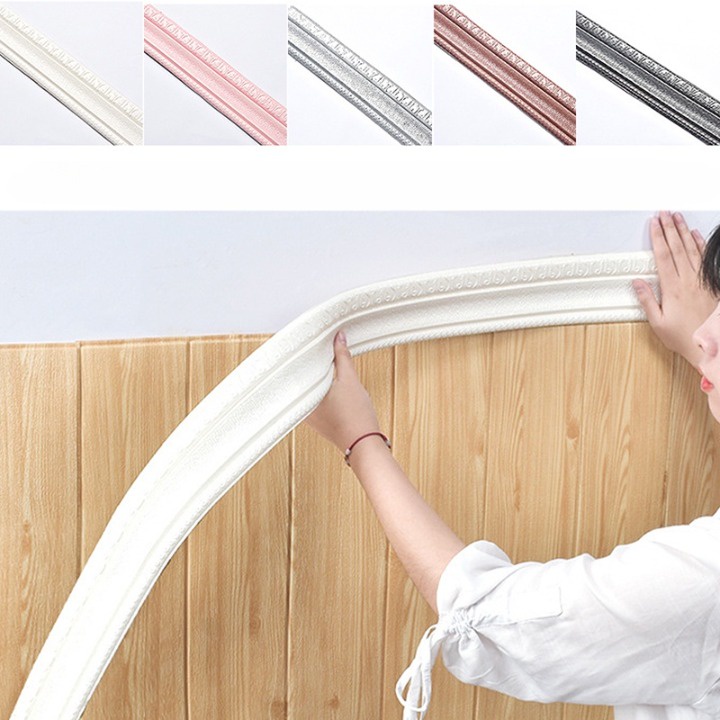 Waterproof 3D Foam Wall Edge Strip Stickers Wall Waist Line Sticker ...