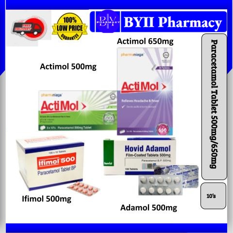PARACETAMOL ACTIMOL / IFIMOL/ 500MG /650MG TABLETS 10S/STRIP(PAIN/FEVER ...
