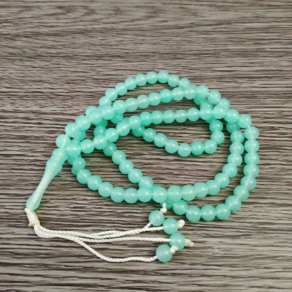 TASBIH MANIK HIJAU BERCAHAYA GLOW IN THE DARK 99 BIJI 10MM ASLI TALI ...