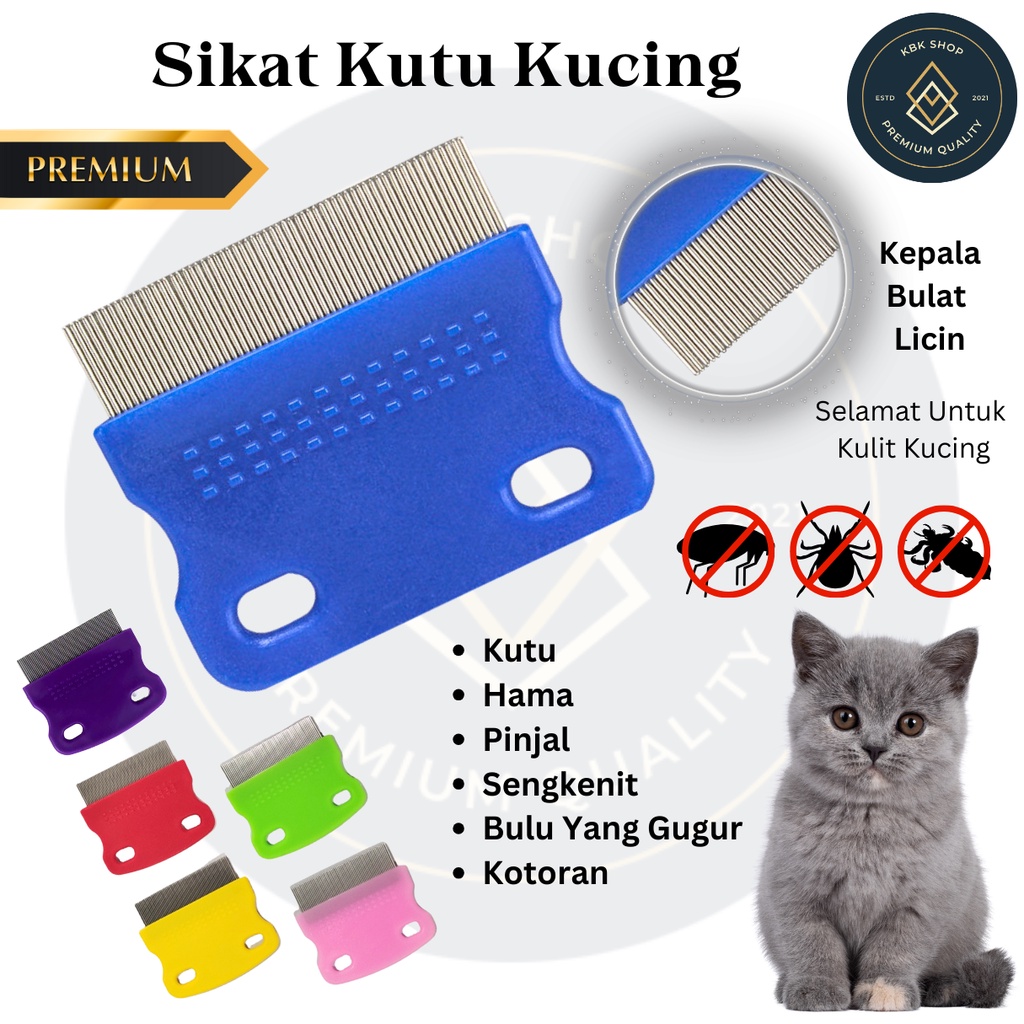 Sikat Kutu Kucing Rapat Besi Sisir Cat Lice Comb Flea Tick 猫梳子跳蚤 ...