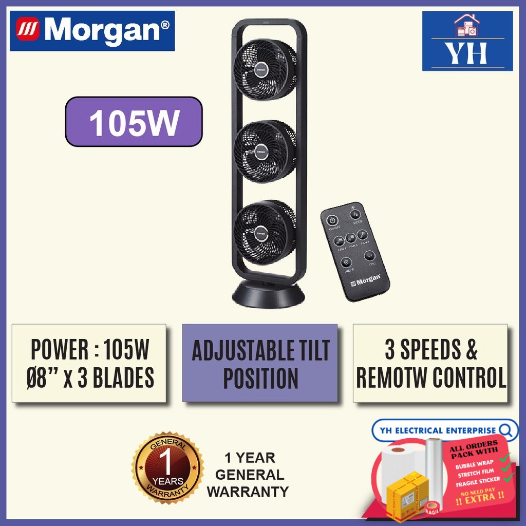 Morgan 105W 3 Blades Circulation Fan Stand Fan with Remote Control ...