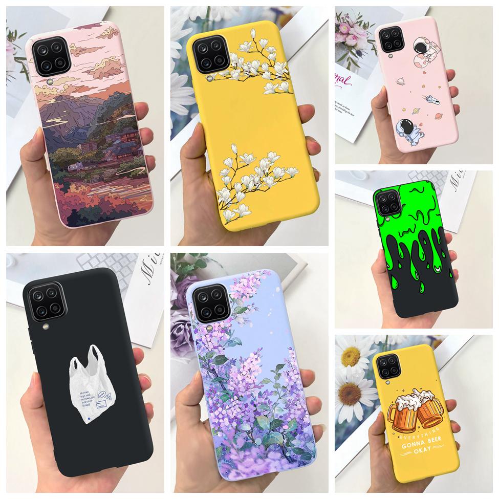 For Samsung A12 M12 F12 Case Aesthetic Luxury Cute Cartoon Cat ...